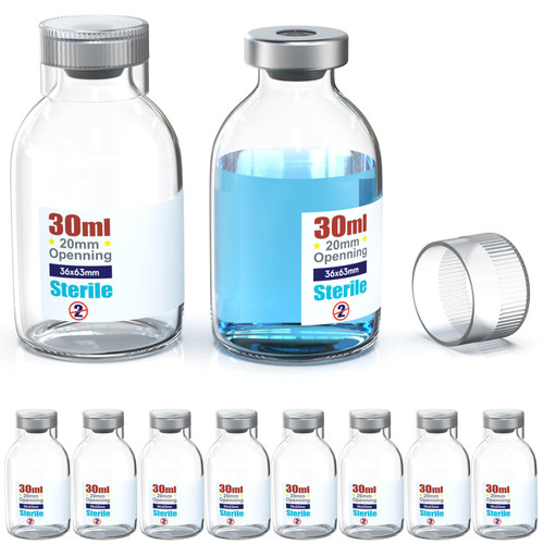 Sterile Empty Vial with Reusable Plastic Cap,Ready to Fill Glass ...