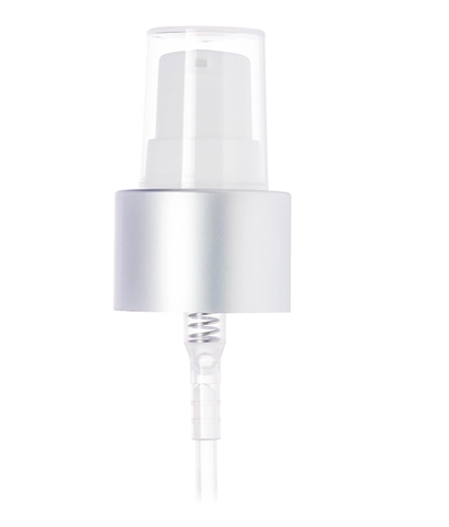 24-410 Matte silver metal shell and white PP smooth skirt dispensing ...
