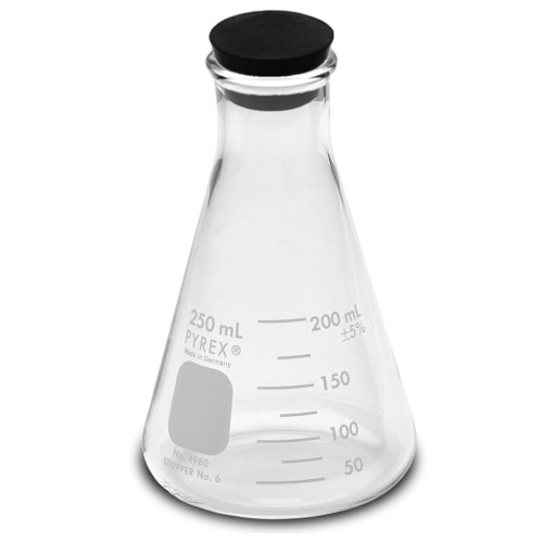Corning Pyrex #4980-250, 250ml Narrow Mouth Erlenmeyer Flask with ...