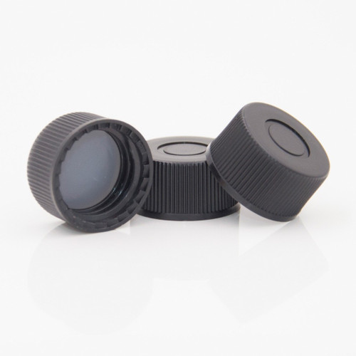 Screw Cap 15mm Black Plastic Closed Top Vial Cap with Natural PTFE ...