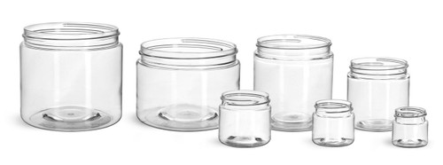 8 oz clear PET plastic single wall jar with 70-400 neck finish - Case ...