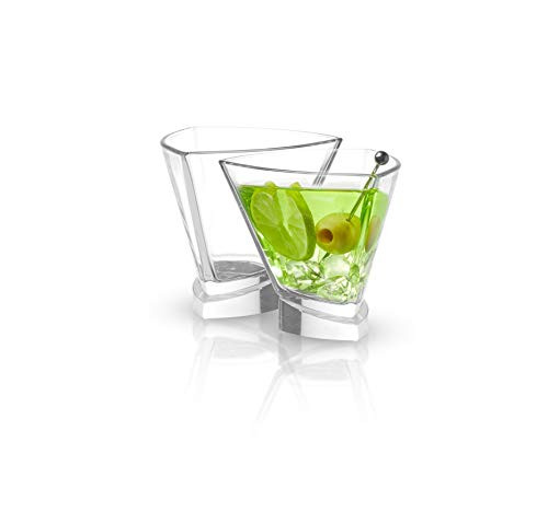 Aqua Vitae Martini Glass Set of 2. Crystal Glassware, Triangle Drinking ...