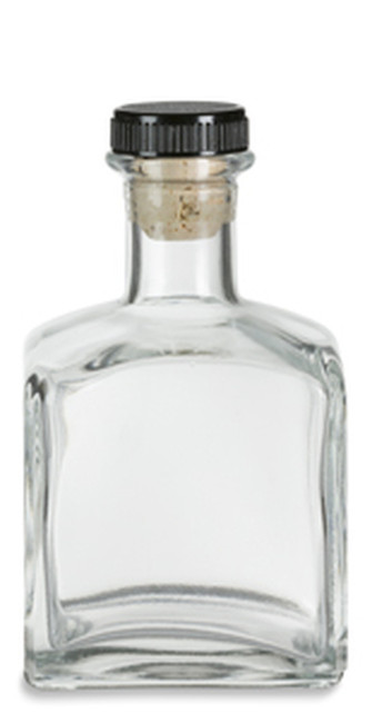 7 oz (210 ml) Square Glass Bottle with T Top Cork