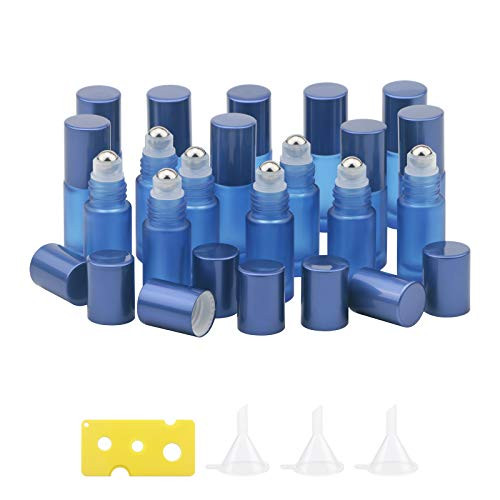 17pcs 5ml Rolling Glass Bottle for Essential Oil Colorful Roller ...