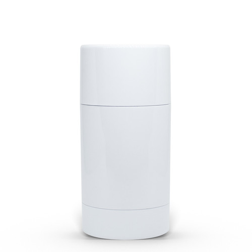50g White Twist Up Deodorant Tube with White Screw Cap and Disc