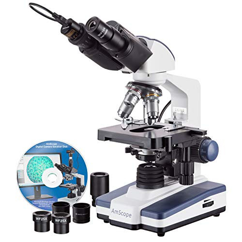 AmScope B120C-E1 Siedentopf Binocular Compound Microscope, 40X-2500X ...