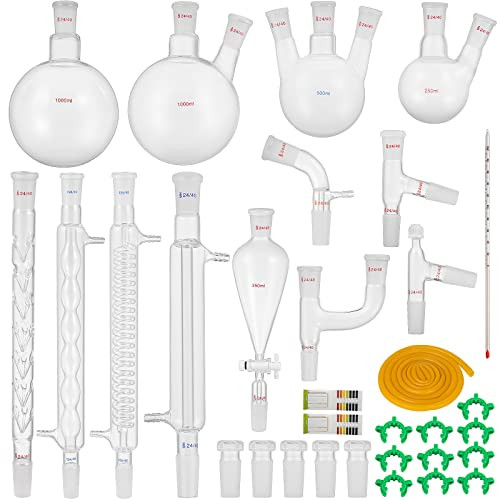 VEVOR New Laboratory Glassware 24/40 Chemistry Glassware 32PCS ...