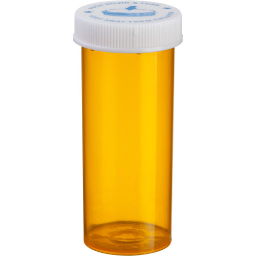 30 Dram Amber ScriptPro Aproved Child-Resistant Vials: Case of 150