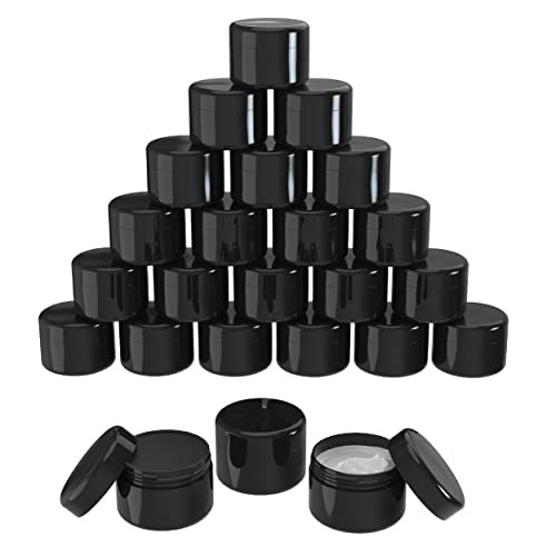 Houseables Black Cosmetic Jars, Small Containers with Lids, Plastic Jar ...