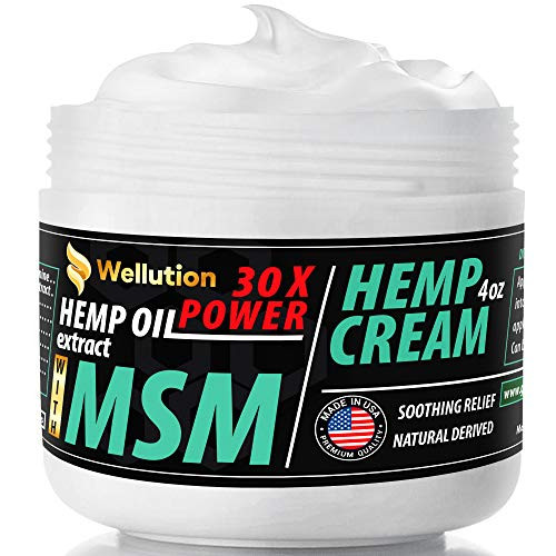 Hemp Cream MSM 30x Power All-Natural Seed Oil Extract - Extra Strength ...