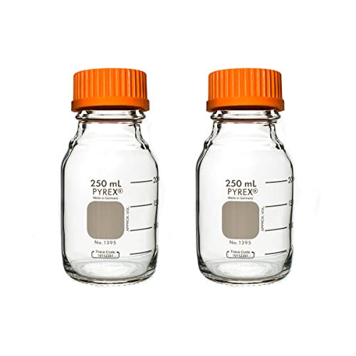 PYREX Round Media Storage Bottle with GL45 Screw Cap - Borosilicate ...