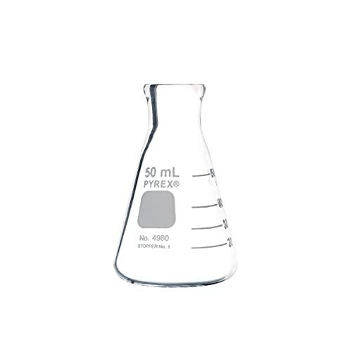 PYREX Narrow Mouth Erlenmeyer Flask with Heavy Duty Rim - Borosilicate ...