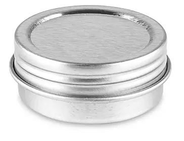 Shallow Screw-Top Metal Tins - 1/2 oz, Silver- Pack of 48