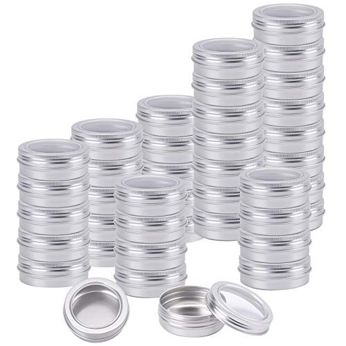 Foraineam 40 Pack 2 Ounce Round Tin Cans Metal Empty Tins Silver ...