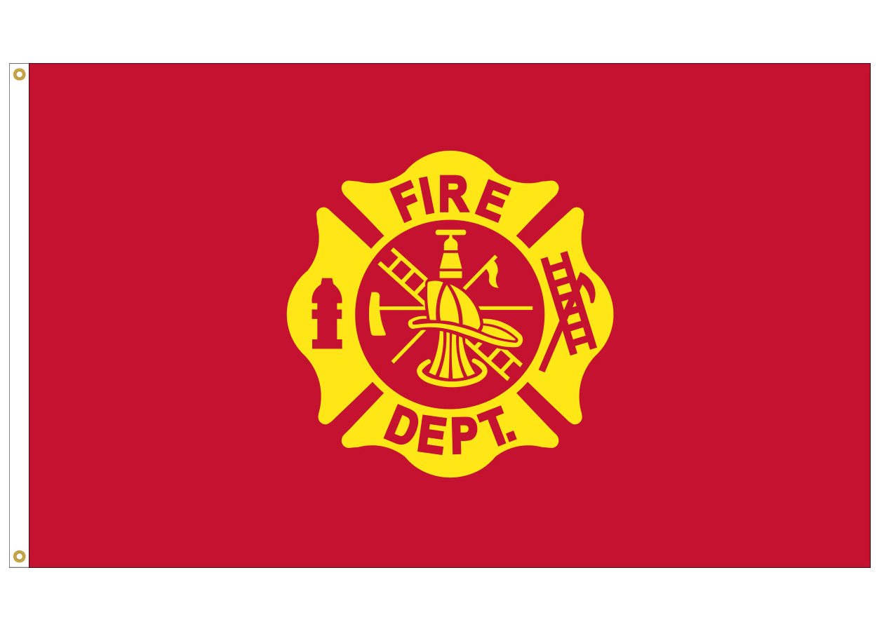 3' x 5' Fire Department Nylon/Lightweight Polyester Outdoor Flag ...