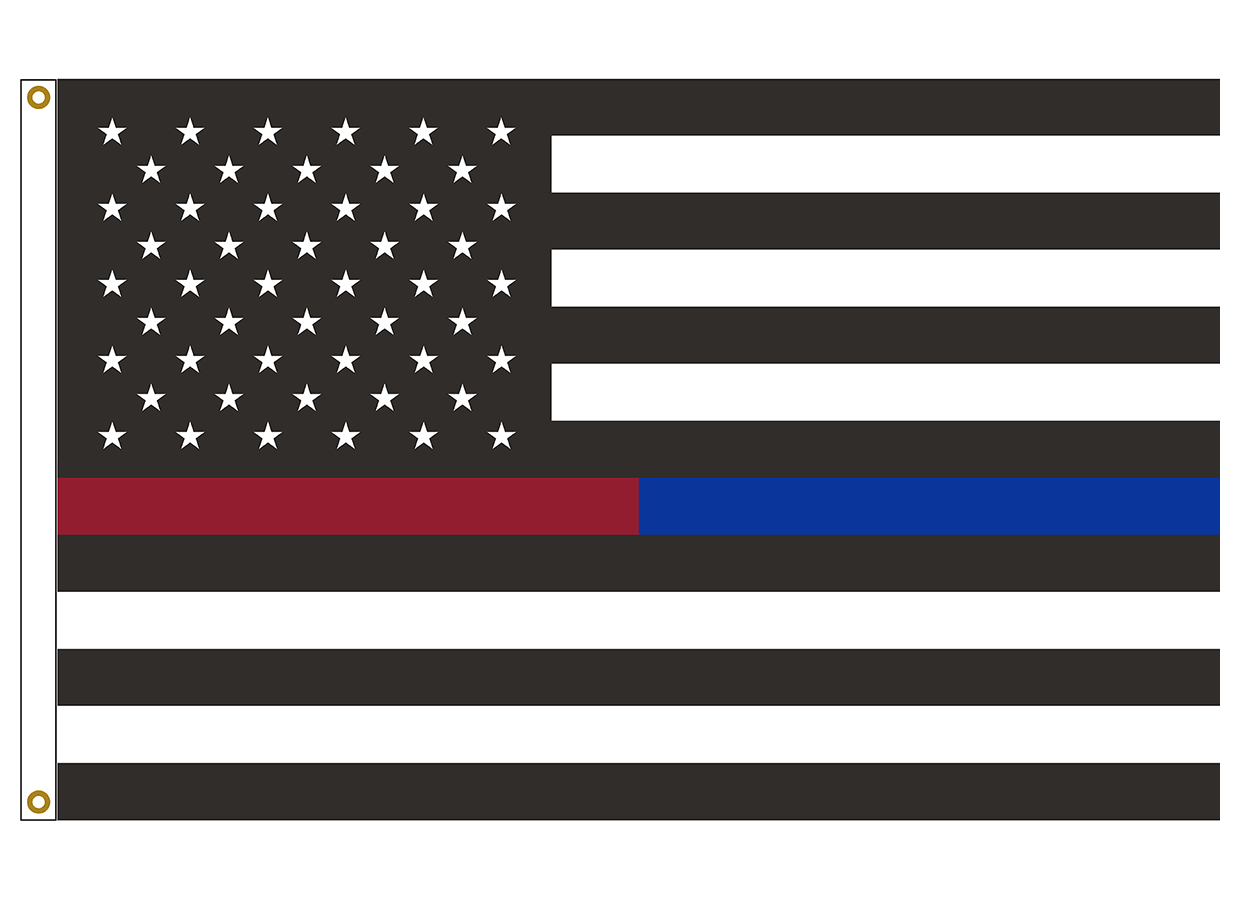 3' x 5' American Thin Blue/Red Line Nylon Outdoor Flag | American Flags ...