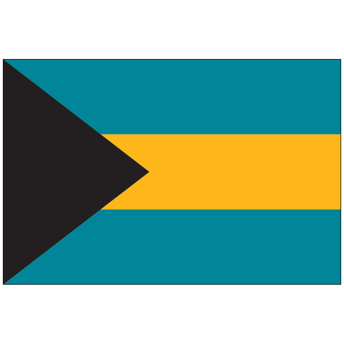 Bahamas Flag on a Stick
