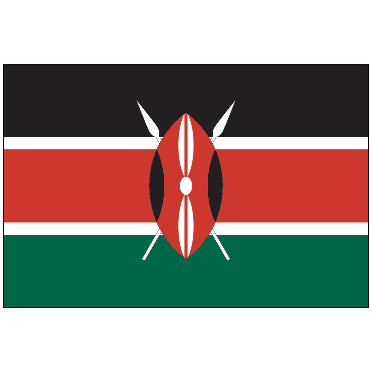 Kenya Flag on a Stick