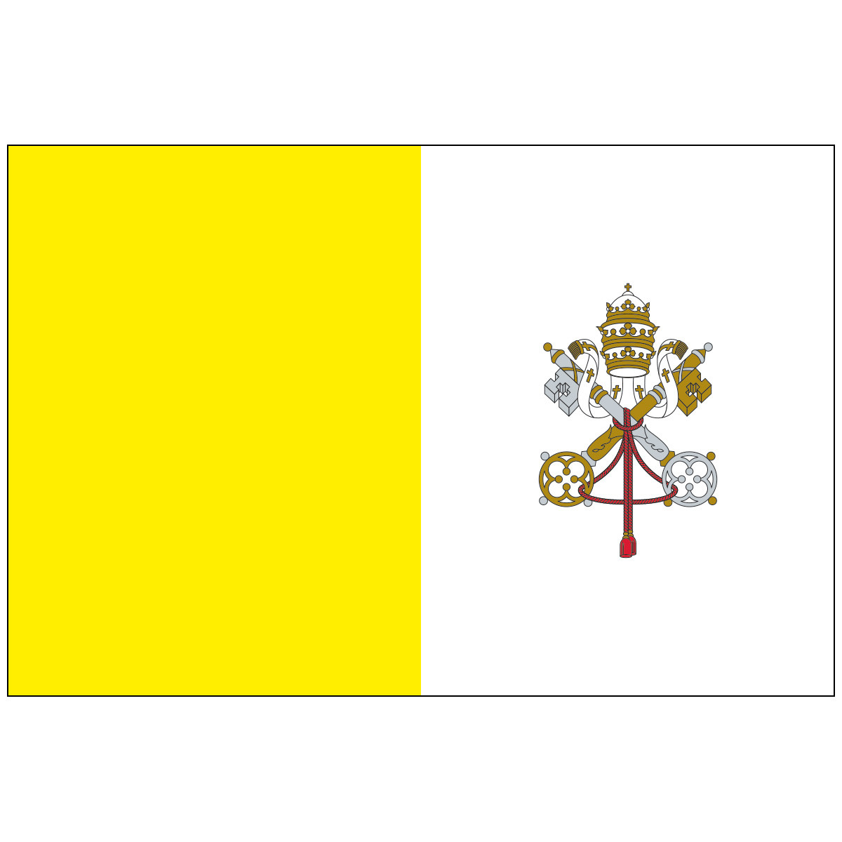 Vatican City (Papal) Flag on a Stick