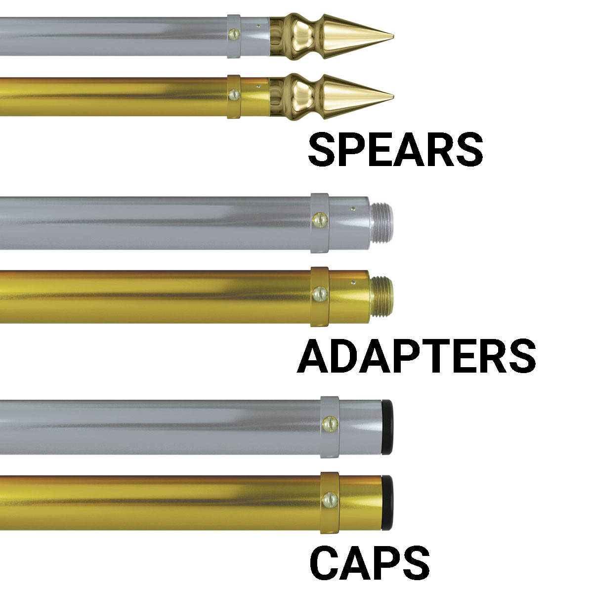 Deluxe Aluminum Lead Banner Parade Poles | American Flags Express
