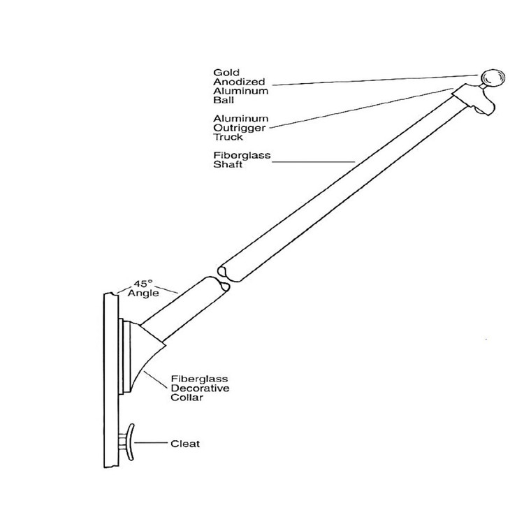 Outrigger Wall Mount Flagpole - Fiberglass | American Flags Express