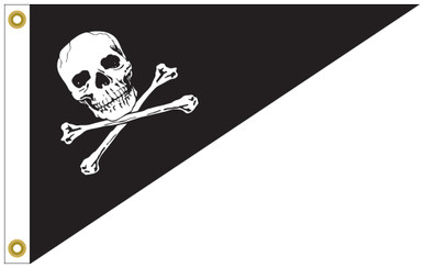 Bow Pennant Pirate / Jolly Roger Flag - 10" x 15" | American Flags Express