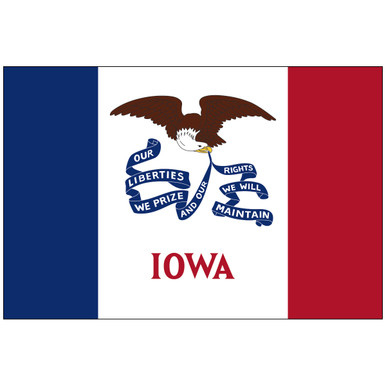 Iowa Indoor/Parade Flags with Pole Hem