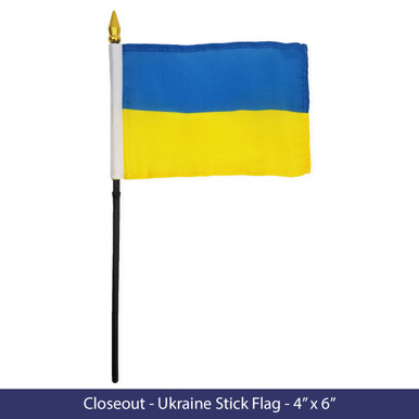 Closeout - Ukraine Stick Flag | American Flags Express