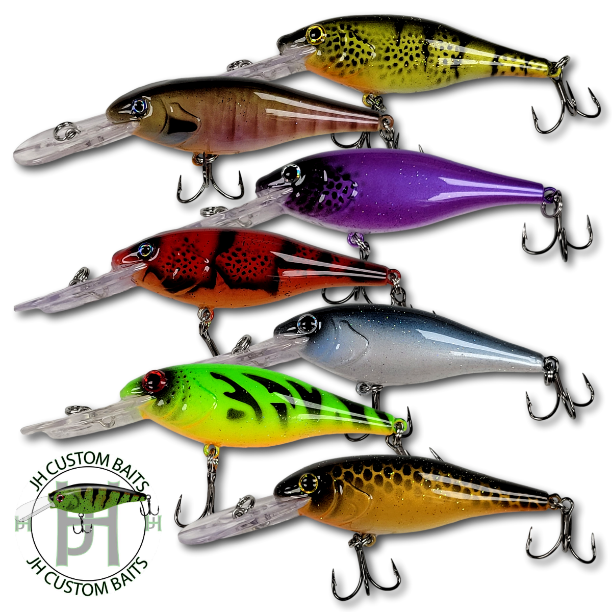 JH Custom Baits 3" Medium Diver Shad Minnow | Lifelike Hand Painted Lures