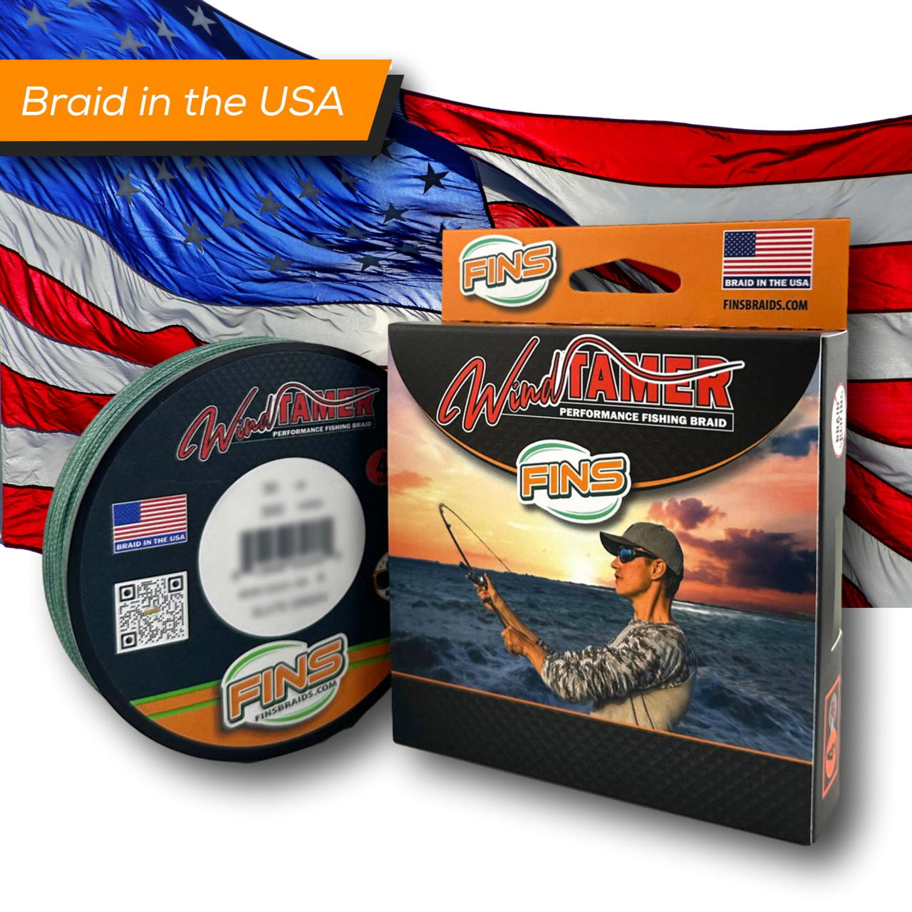 FINS US Made Windtamer Performance Fishing Braid