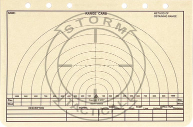 6 Ring Range Card/Field Sketch