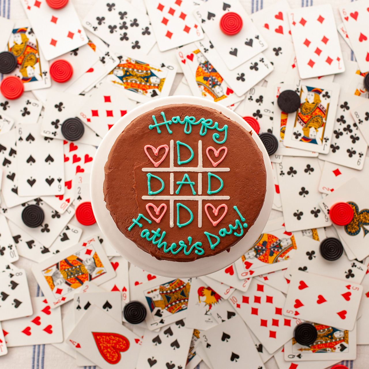 Tic Tac Toe Dad Decorated Vanilla Celebration