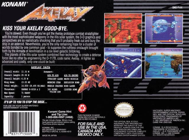 Axelay - SNES - USED (COMPLETE) - World-8