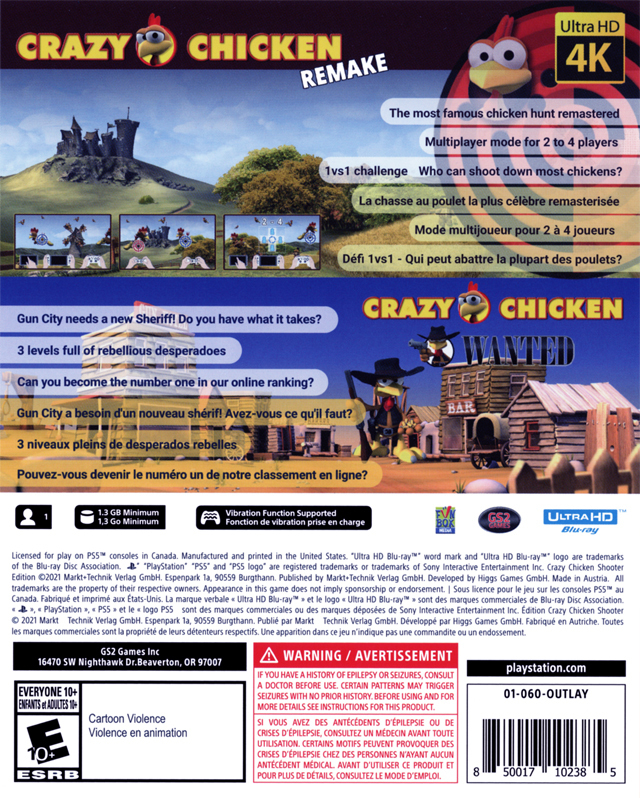 Crazy Chicken - Shooter Edition (Wanted + Remake) - PS5 - NEW - World-8