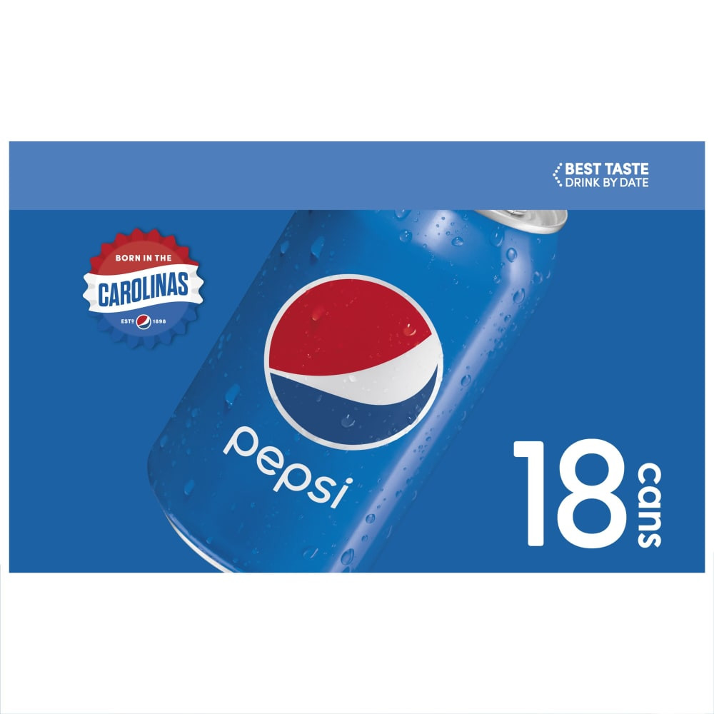 Pepsi Cola Soda | 18 cans, 12 fl oz