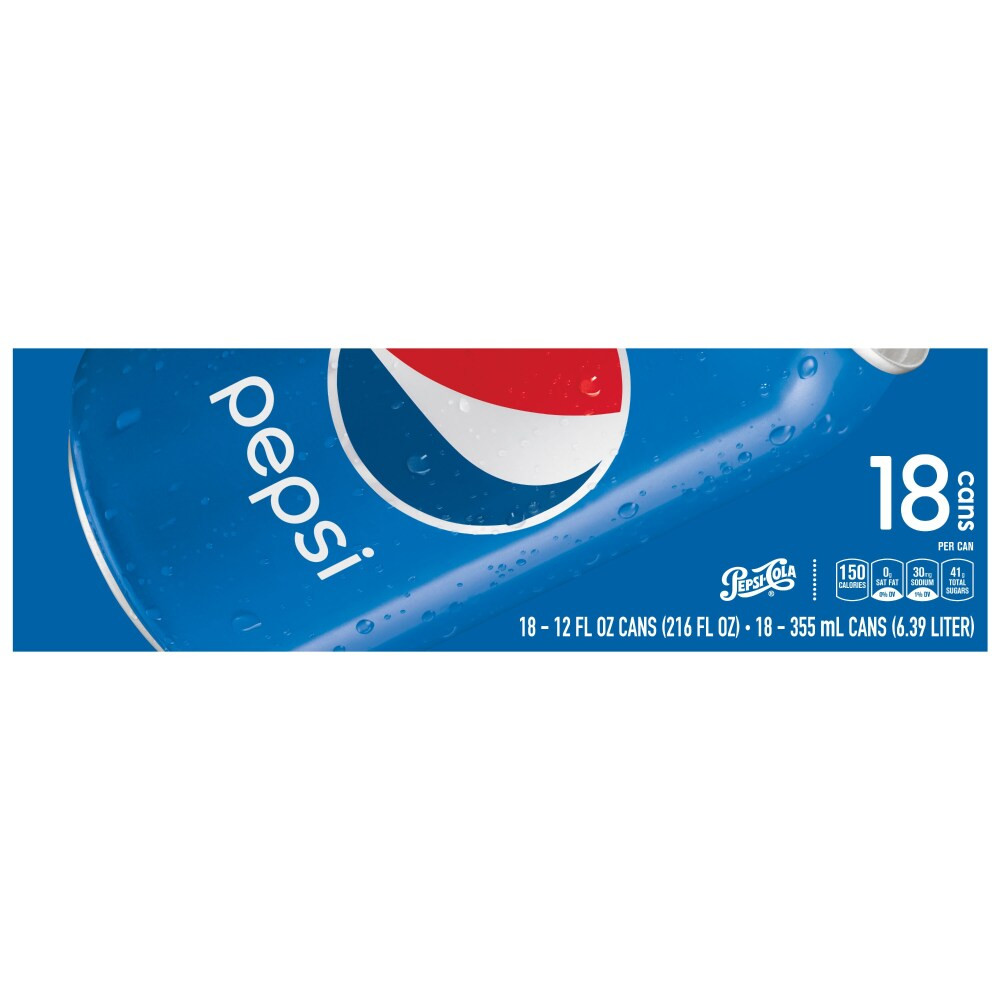 Pepsi Cola Soda | 18 cans, 12 fl oz
