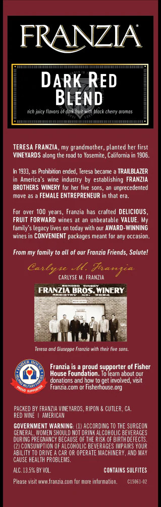 Franzia Red Box Wine | Dark Red Blend, 5 L