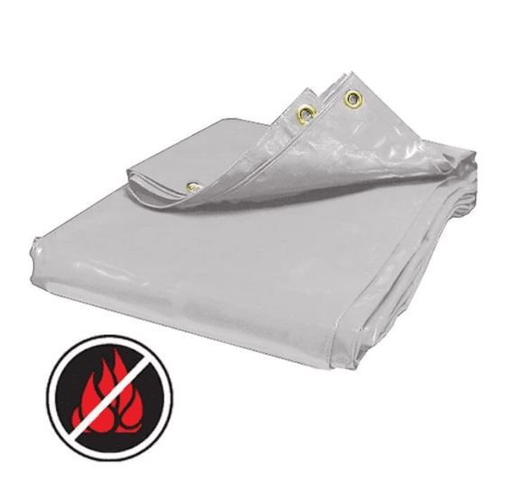 Silver Fire Retardant Tarp 06' x 20'