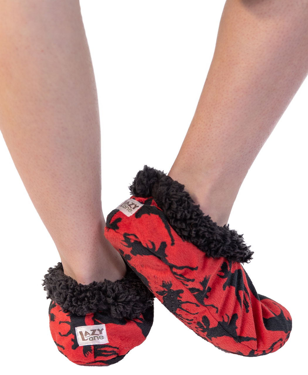 Classic Moose Red Fuzzy Feet | LazyOne