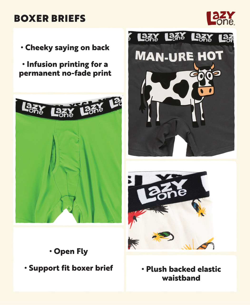 Man-ure Hot - Cow | Men's Boxer Briefs | LazyOne