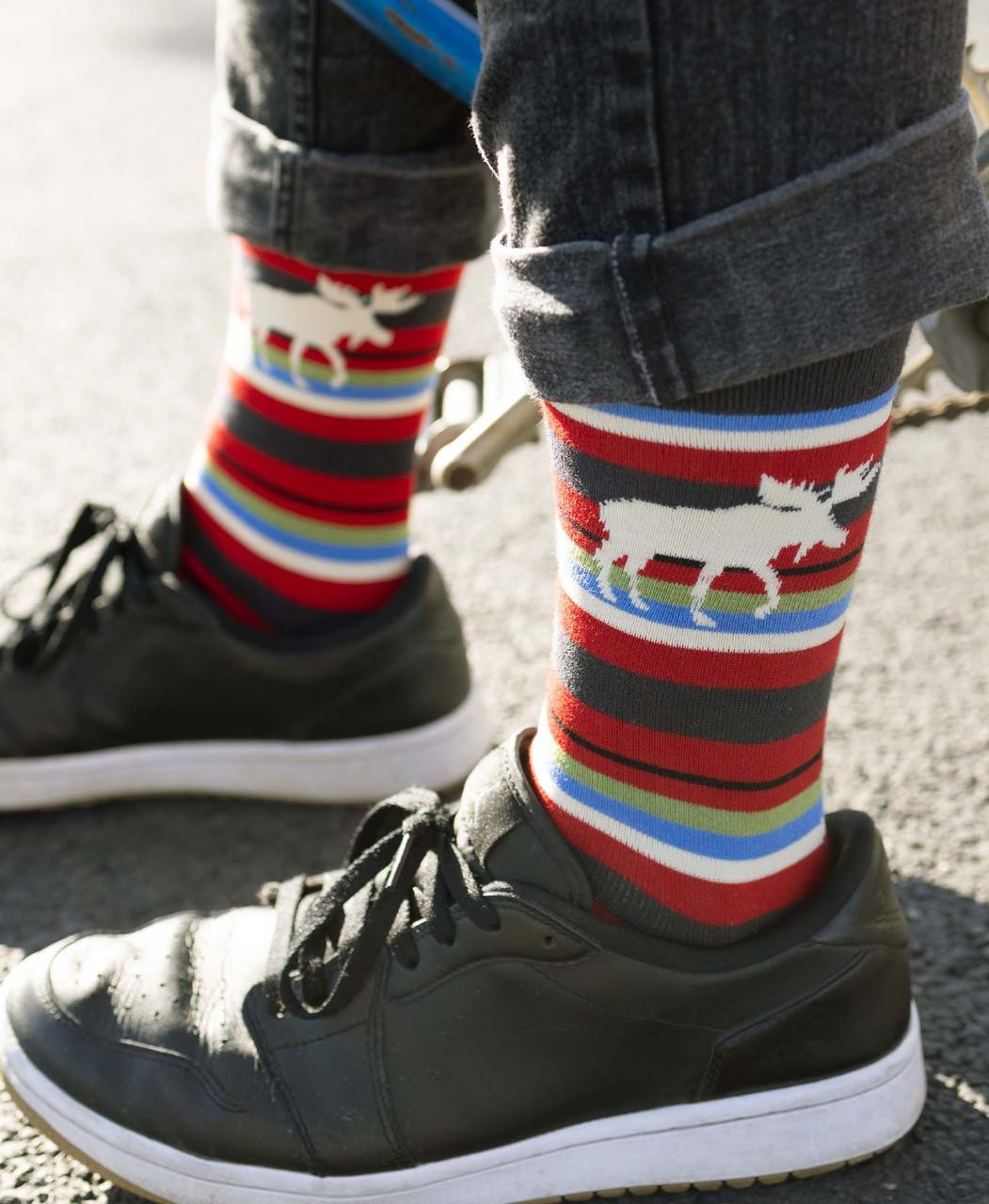 Moose Stripe | Crew Sock | LazyOne