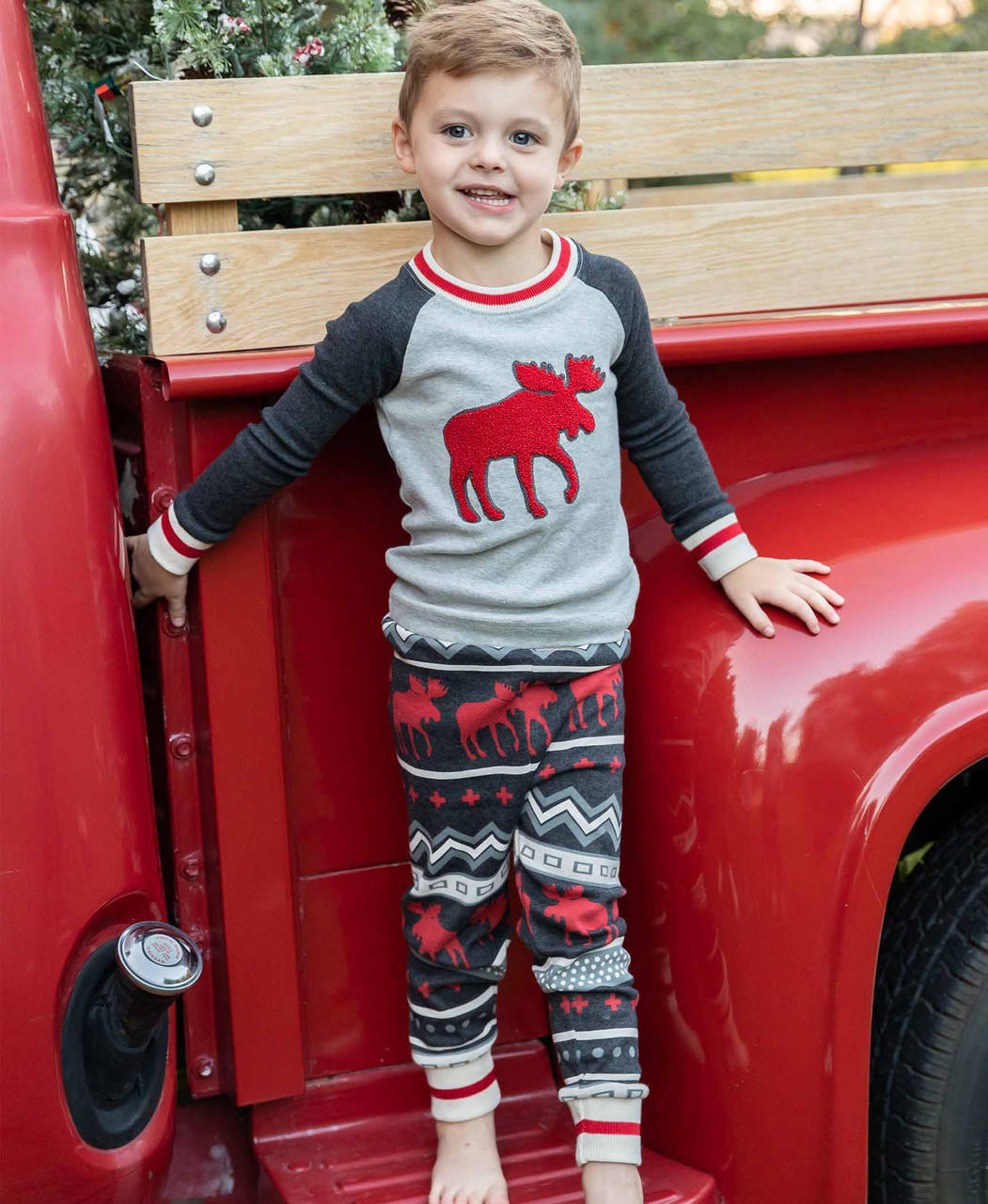 Cabin Moose Kid's Long Sleeve PJ's
