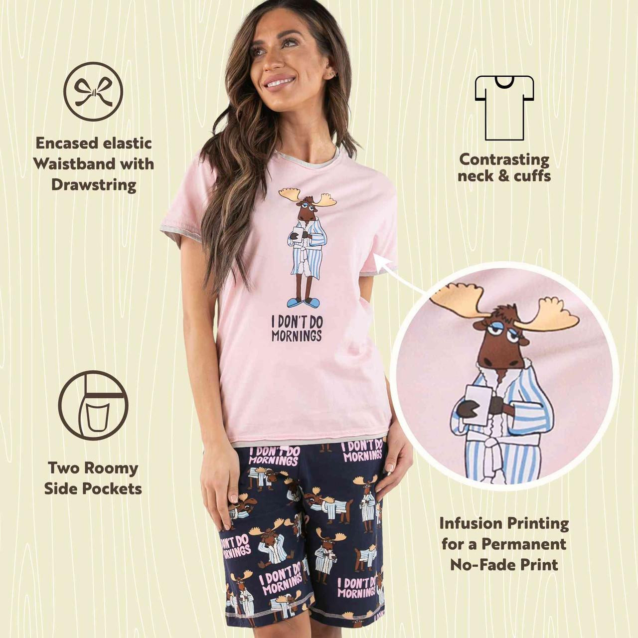 Don't Do Mornings Women's Moose Bermuda Short Set