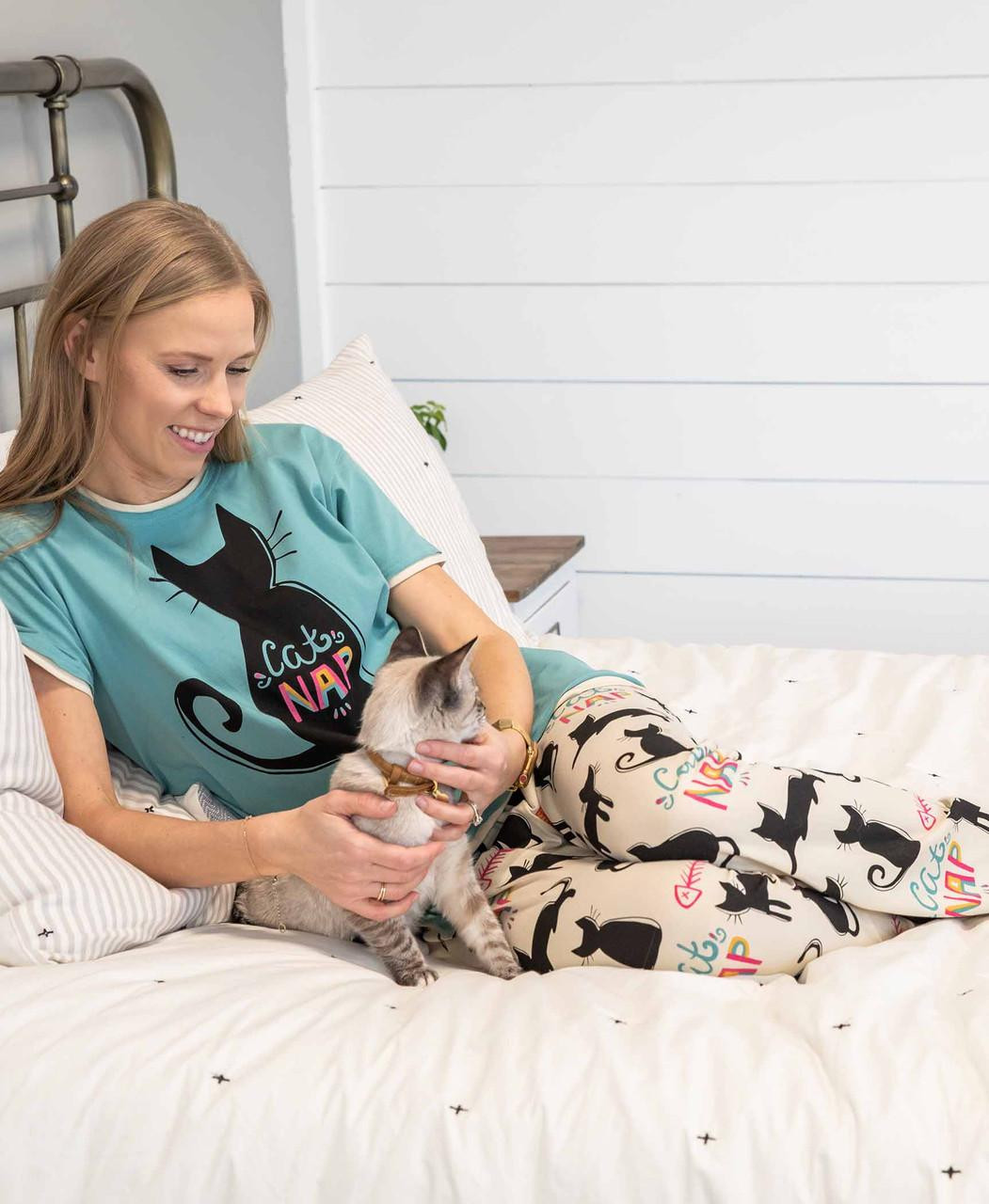 Cat Nap Blue Women's Regular Fit PJ Pant