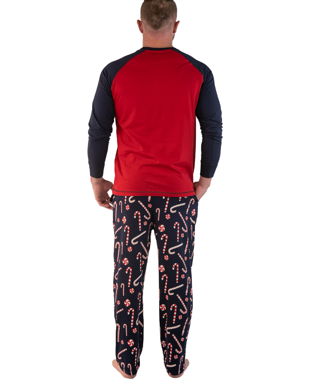 Candy Cane Men's Christmas Long Sleeve PJ Set