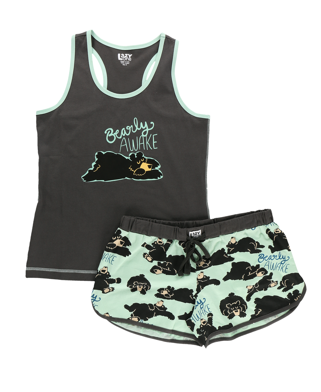 Bearly Awake Grey Women's Tank & Short Set