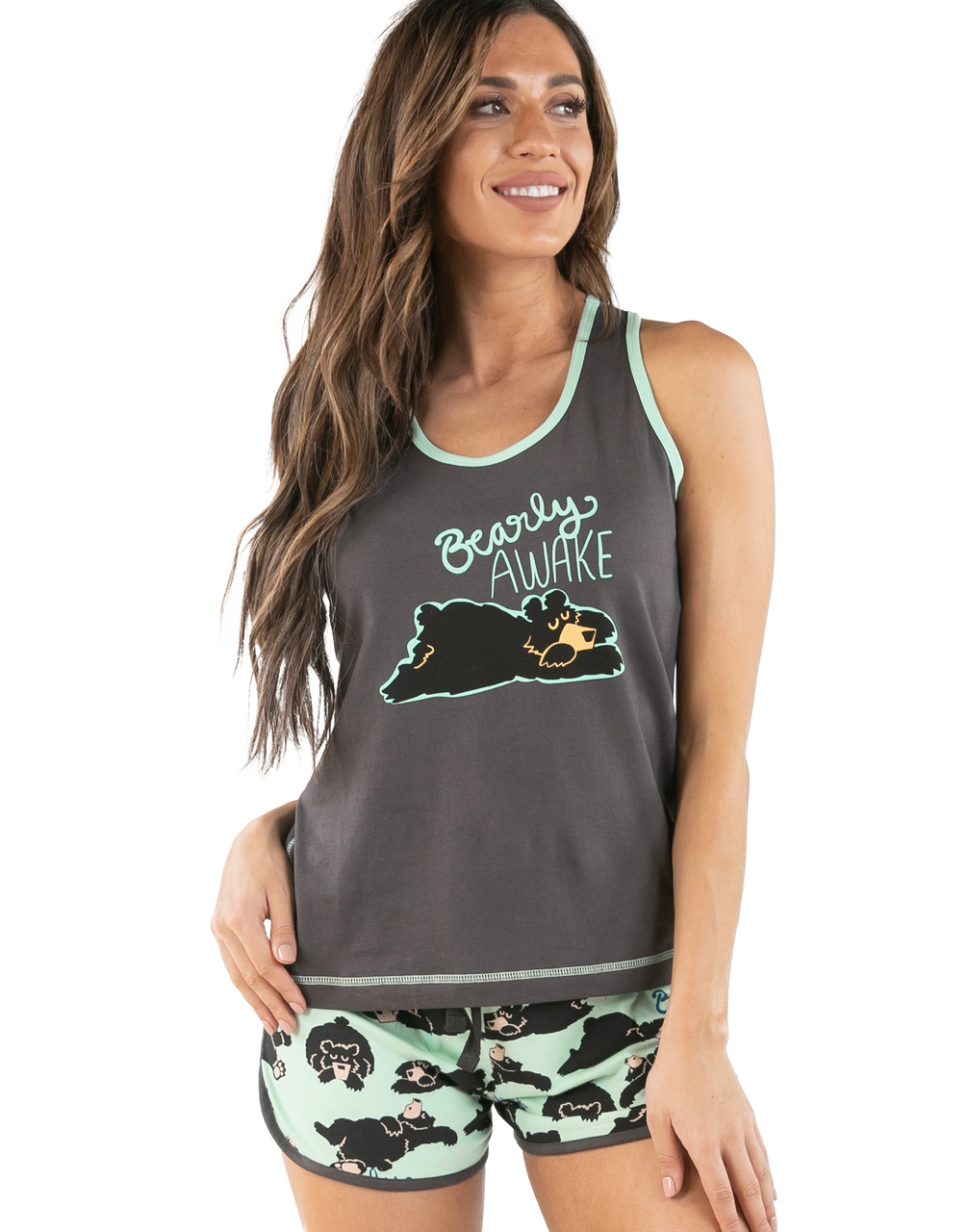 Bearly Awake Grey Women's Tank & Short Set