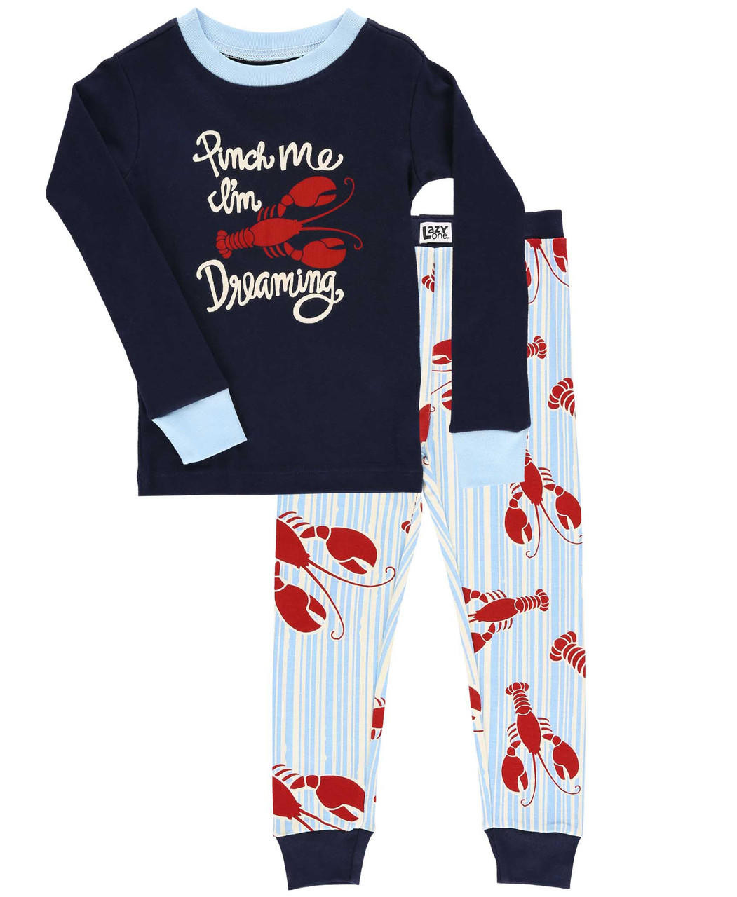 Lobster Stripe Kid's Long Sleeve PJ's