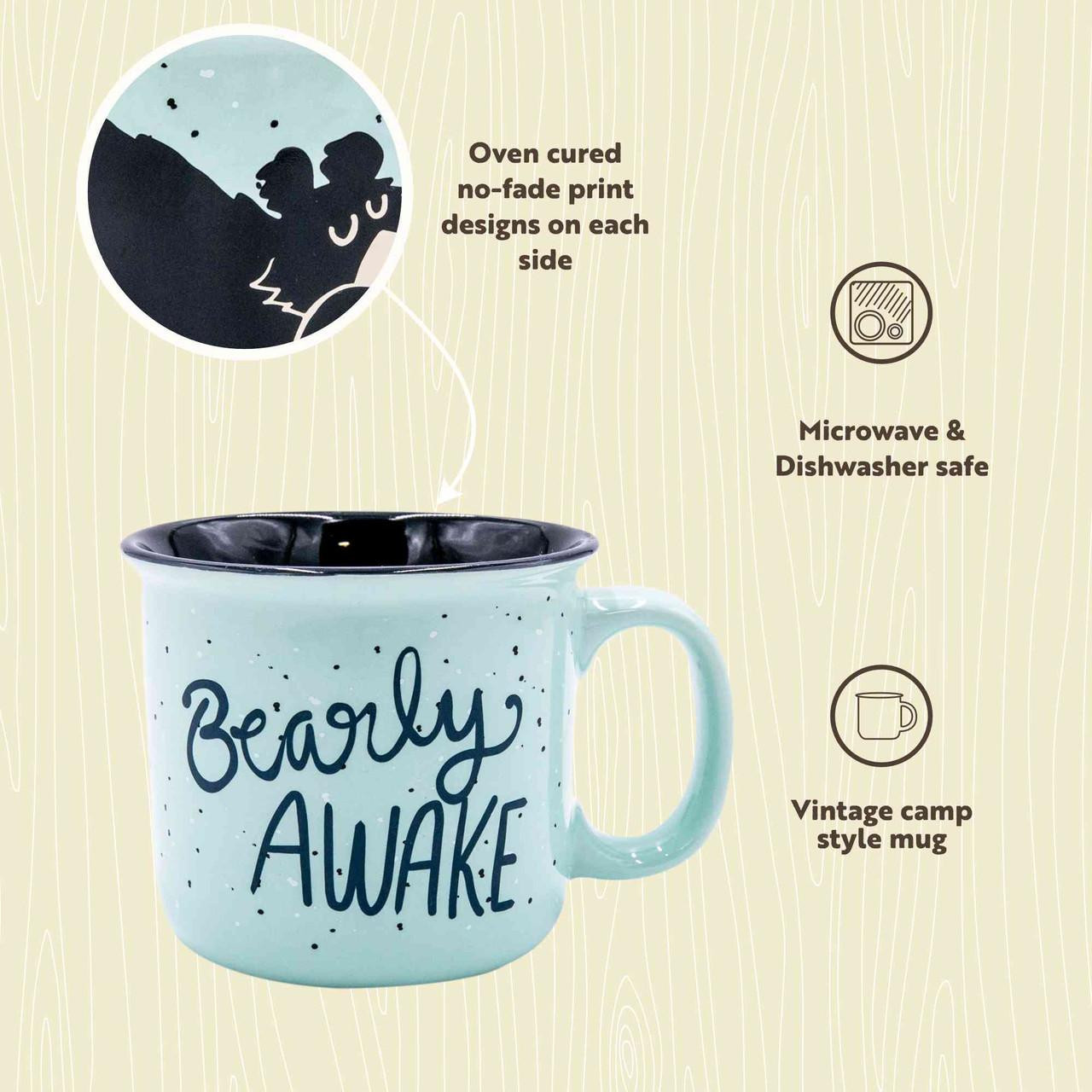 Bearly Awake Blue Ceramic Mug