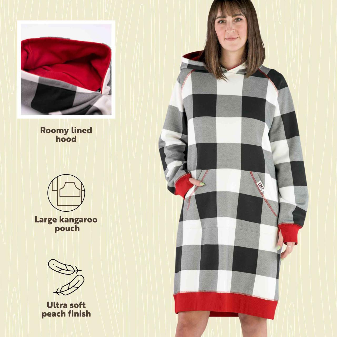 Black & White Plaid Sleep Hoodie
